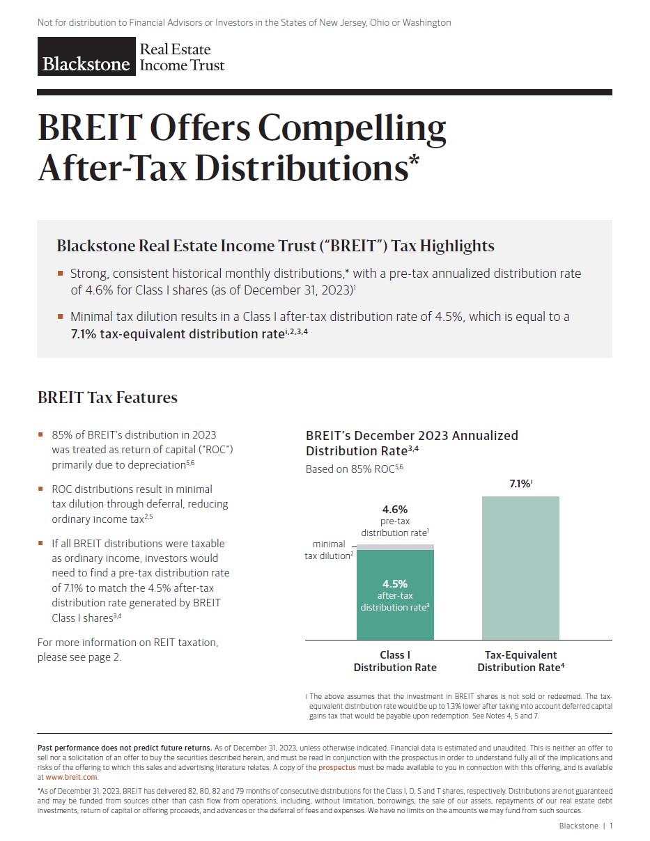BREIT Tax Highlights - BREIT - Blackstone Real Estate Income Trust
